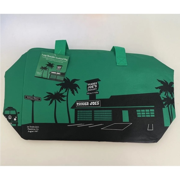 Trader Joe'S | Bags | Trader Joes Emerald Green Insulated Grocery ...
